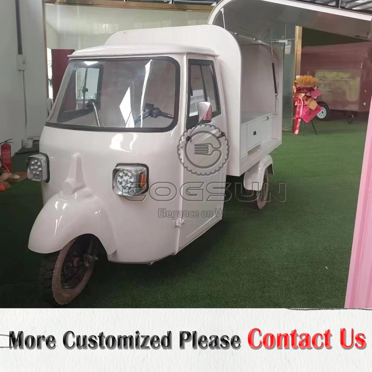 10.5FT Piaggio APE Food Trailer | Ice Cream Food Trucks for Sale - Cogsun