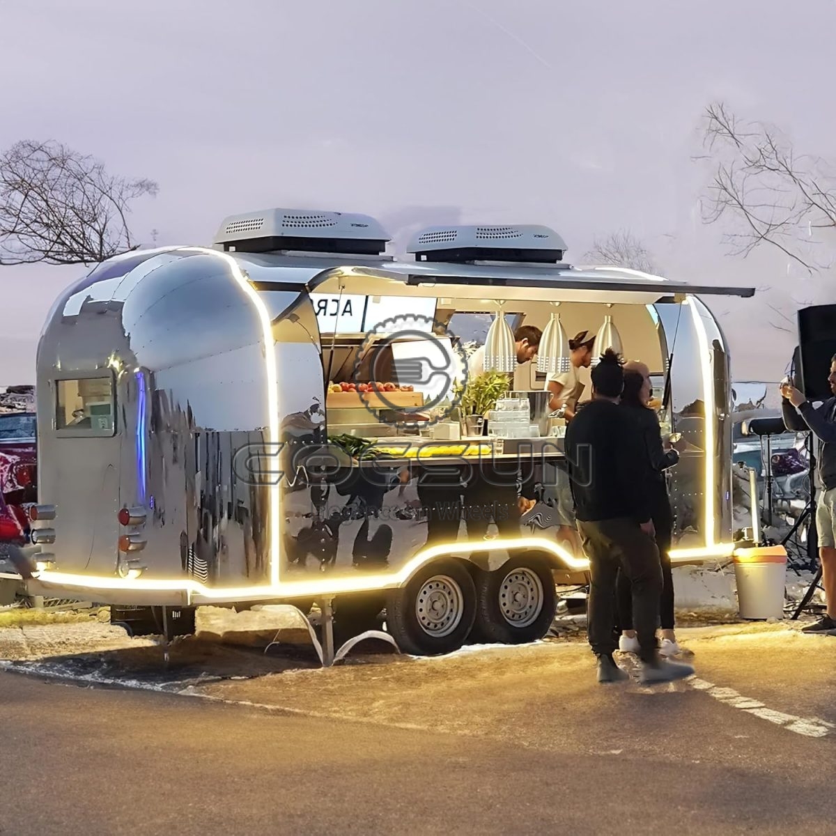 13FT Mirror Airstream Food Trailer | Camp Food Trailer for Sale - Cogsun