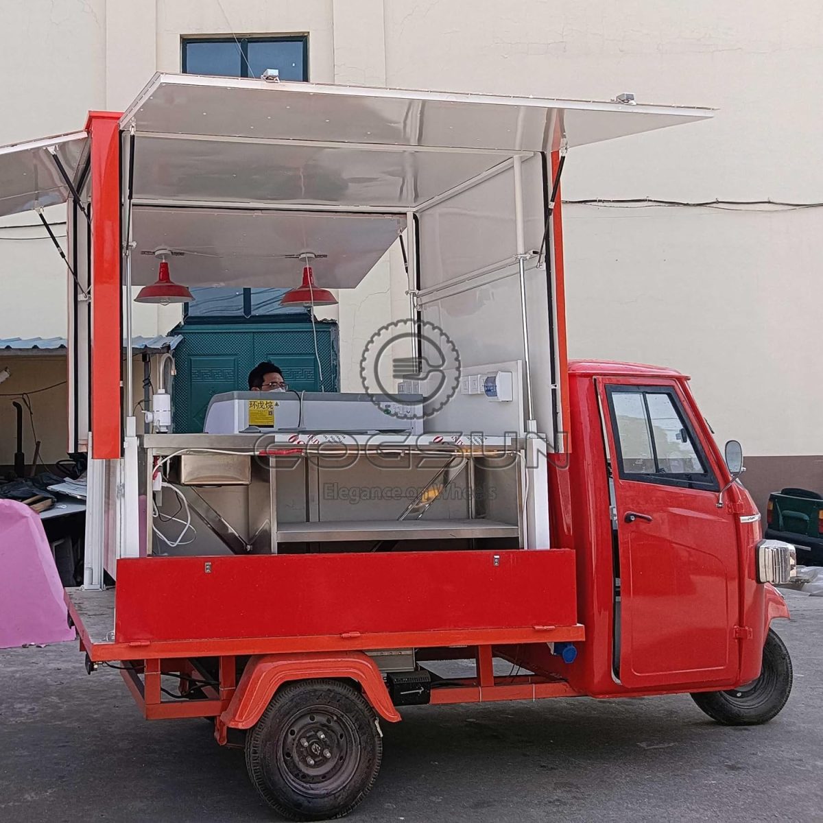 12FT Red Lift-Up Piaggio APE Food Truck | Commercial Electric Food ...