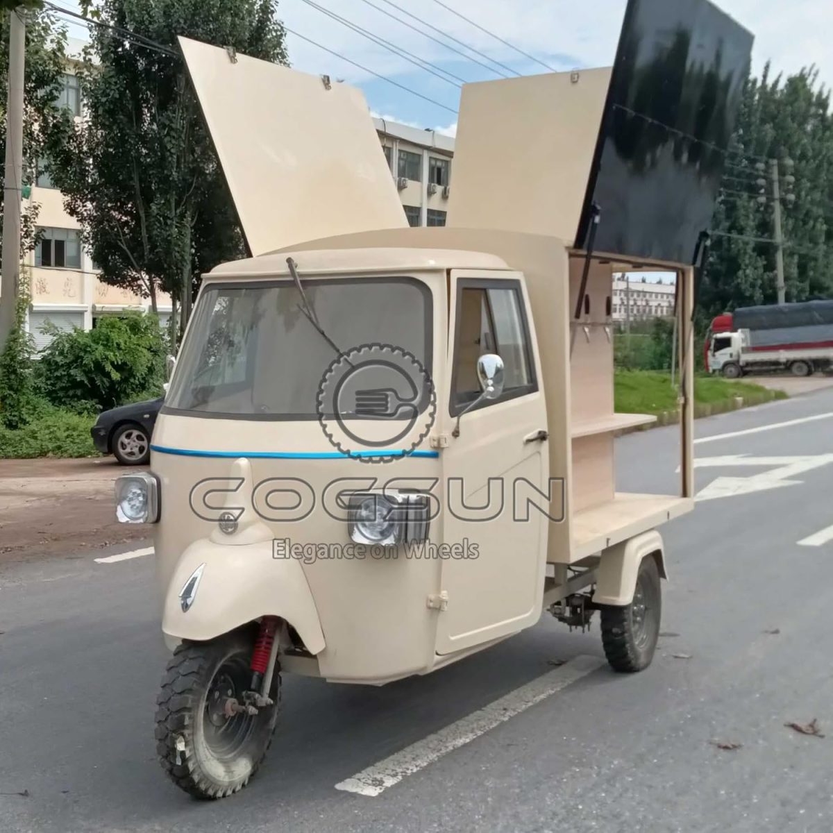 Beige Beer Piaggio APE Truck with 4+2 Tap Kegerator | Portable Beer ...
