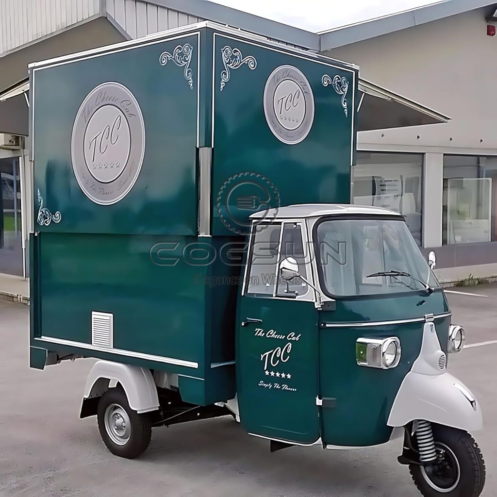 Custom Piaggio APE Food Truck with Refrigerator | Concession Cheese ...