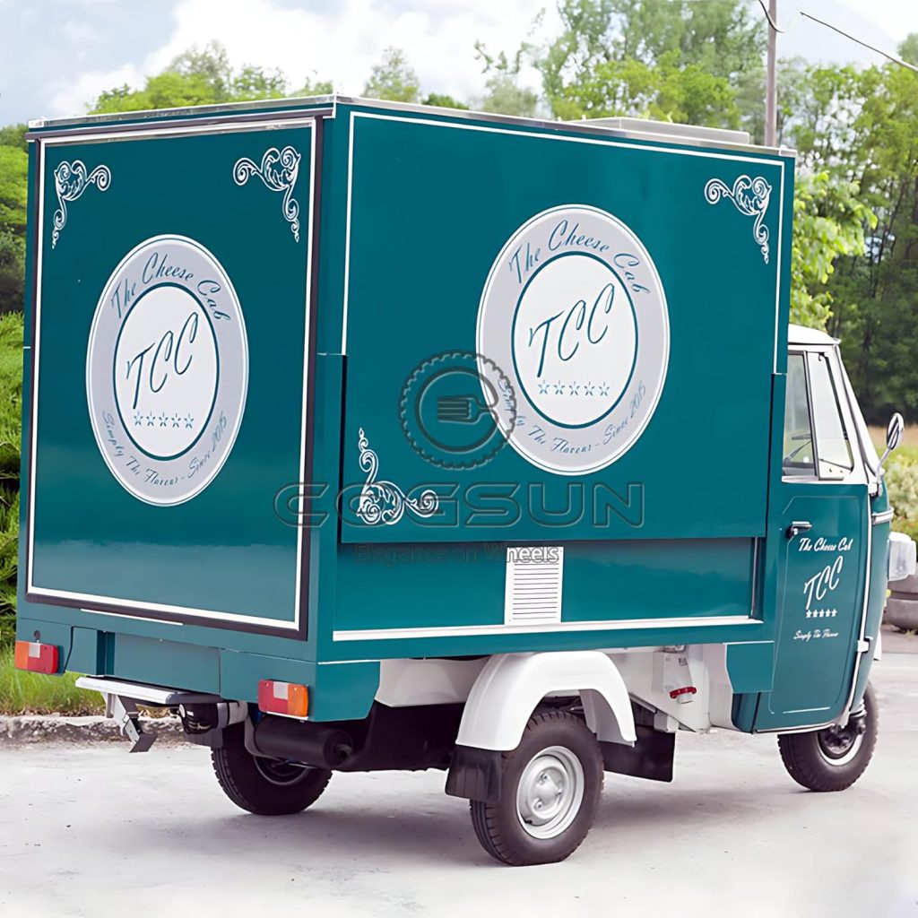 Custom Piaggio APE Food Truck with Refrigerator | Concession Cheese ...