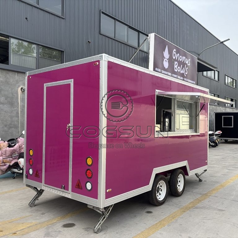 13FT Purple Square Food Trailer for Fruit Salad - Cogsun